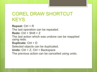 Corel draw shortcut keys | PPT