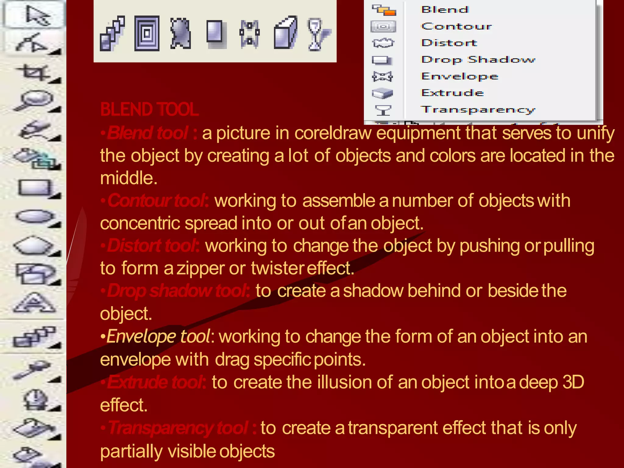 Corel draw tools | PPTX