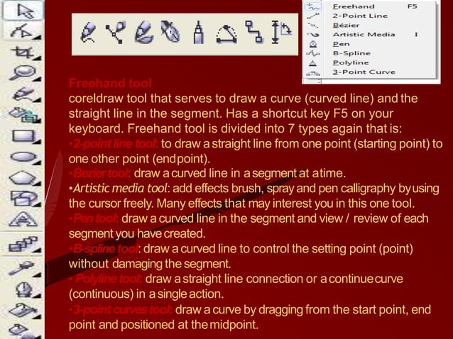 Corel draw tools | PPTX | 3-D Graphics | Computer Software and Applications