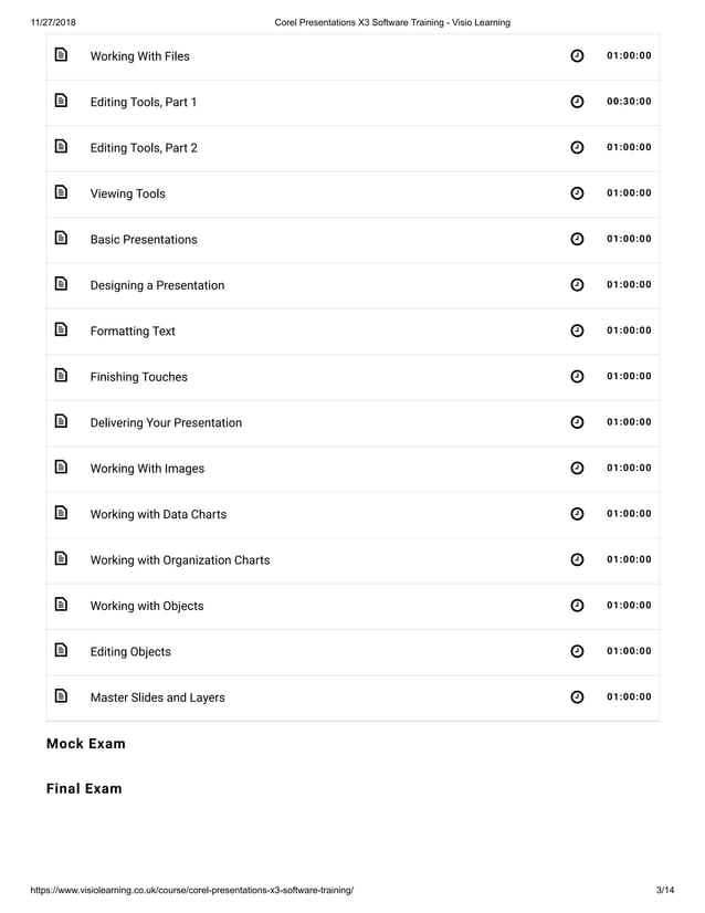 Corel Presentations X3 Software Training - Visio Learning | PDF