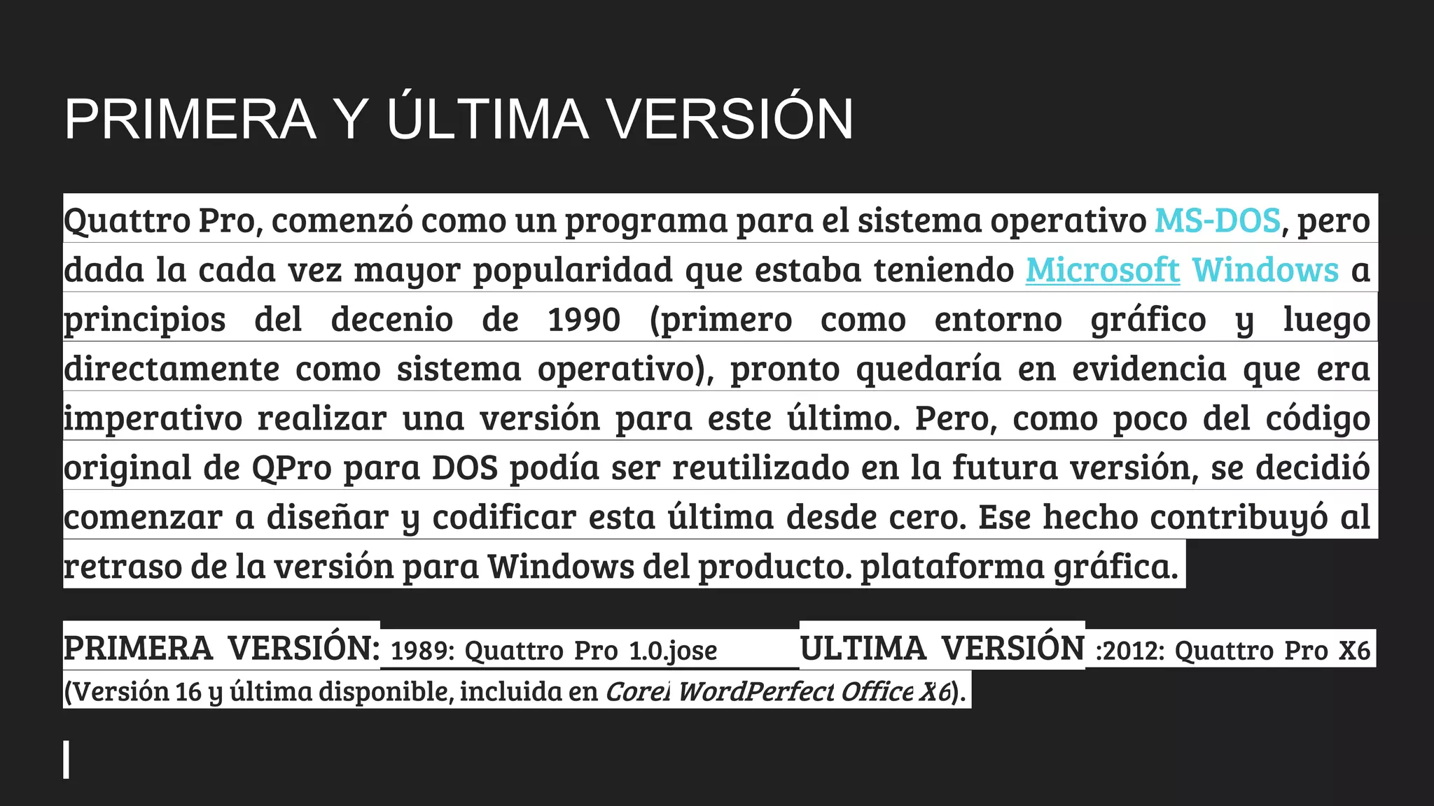 ADA#1 Corel “quattro pro” tipos de hojas de exel | PPTX