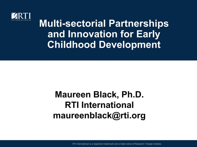 Presentation_Multisectoral Partnerships and Innovations for Early ...