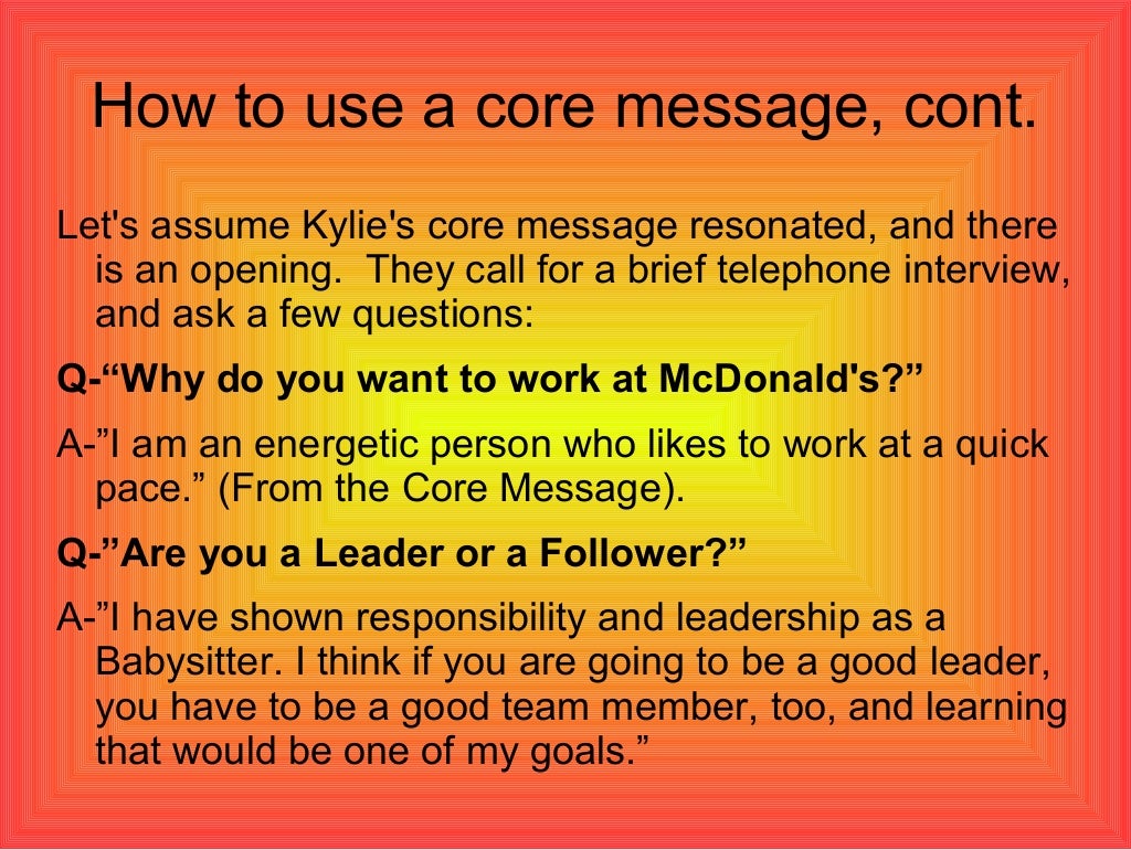 Core Messages core-messages