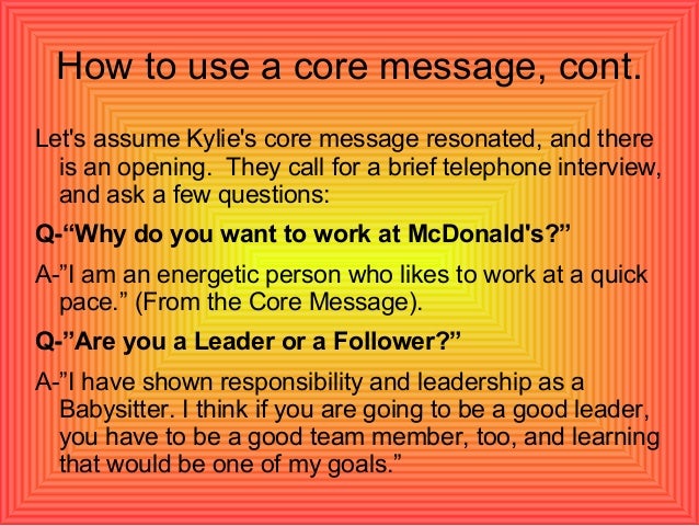 Core messages