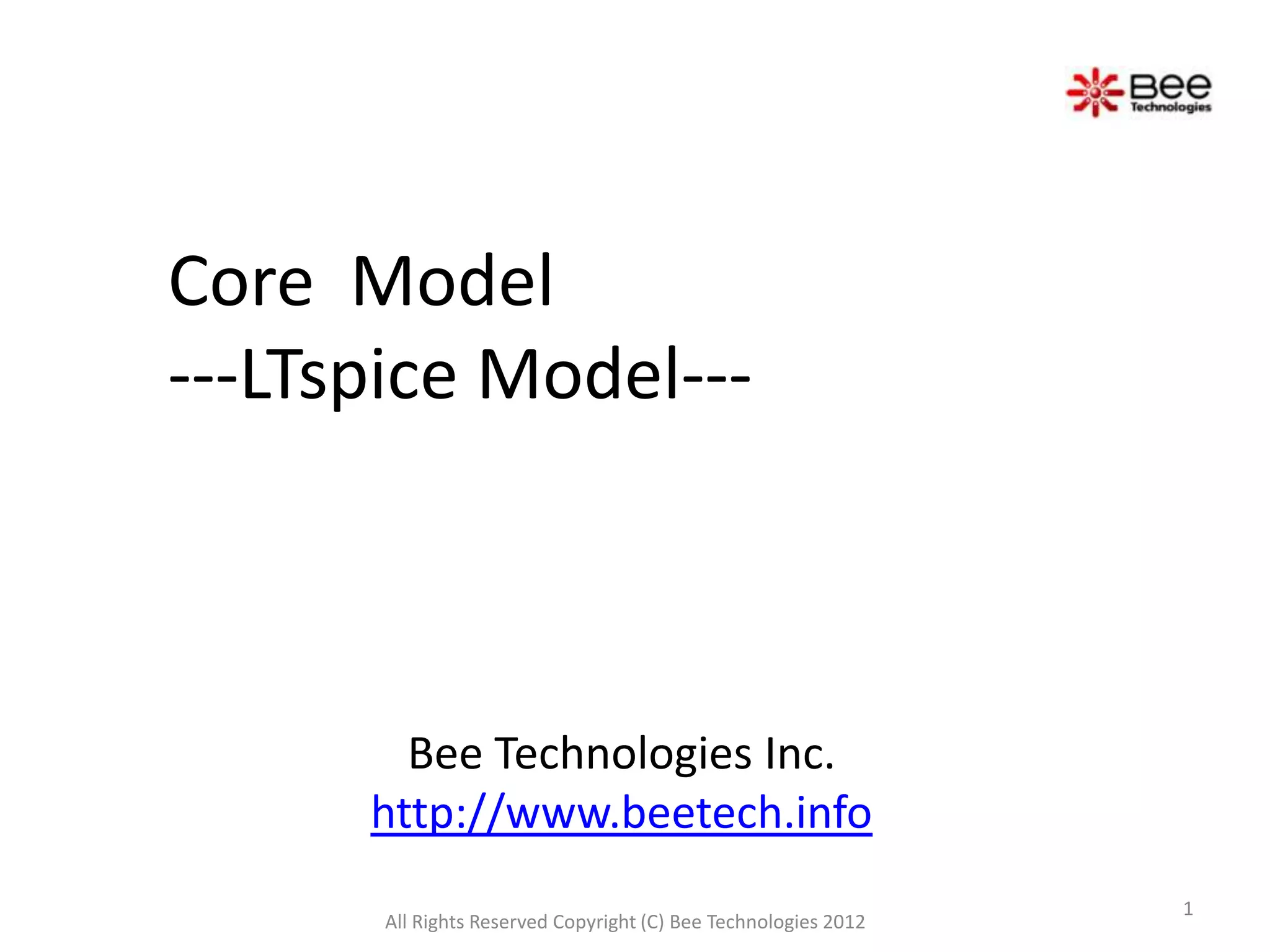 Core Model (LTspice Model) | PPTX