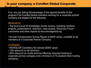 Corenet Global 2014 Benefits Document | PPT