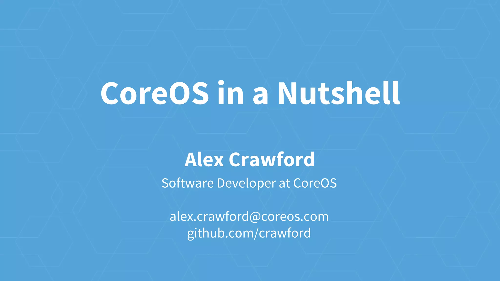 CoreOS in a Nutshell | PPT