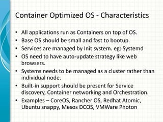 CoreOS Overview and Current Status | PPTX