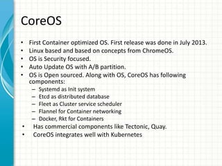 CoreOS Overview and Current Status | PPTX