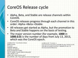 CoreOS Overview and Current Status | PPTX