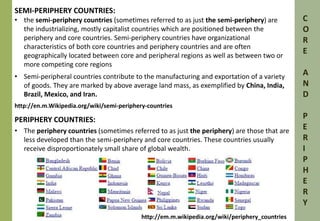 Core & periphery theory for planning | PPTX | Geography | Science