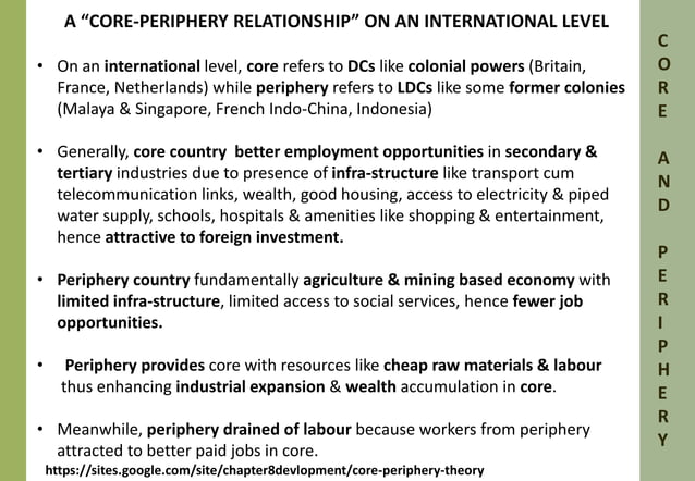 Core & periphery theory for planning