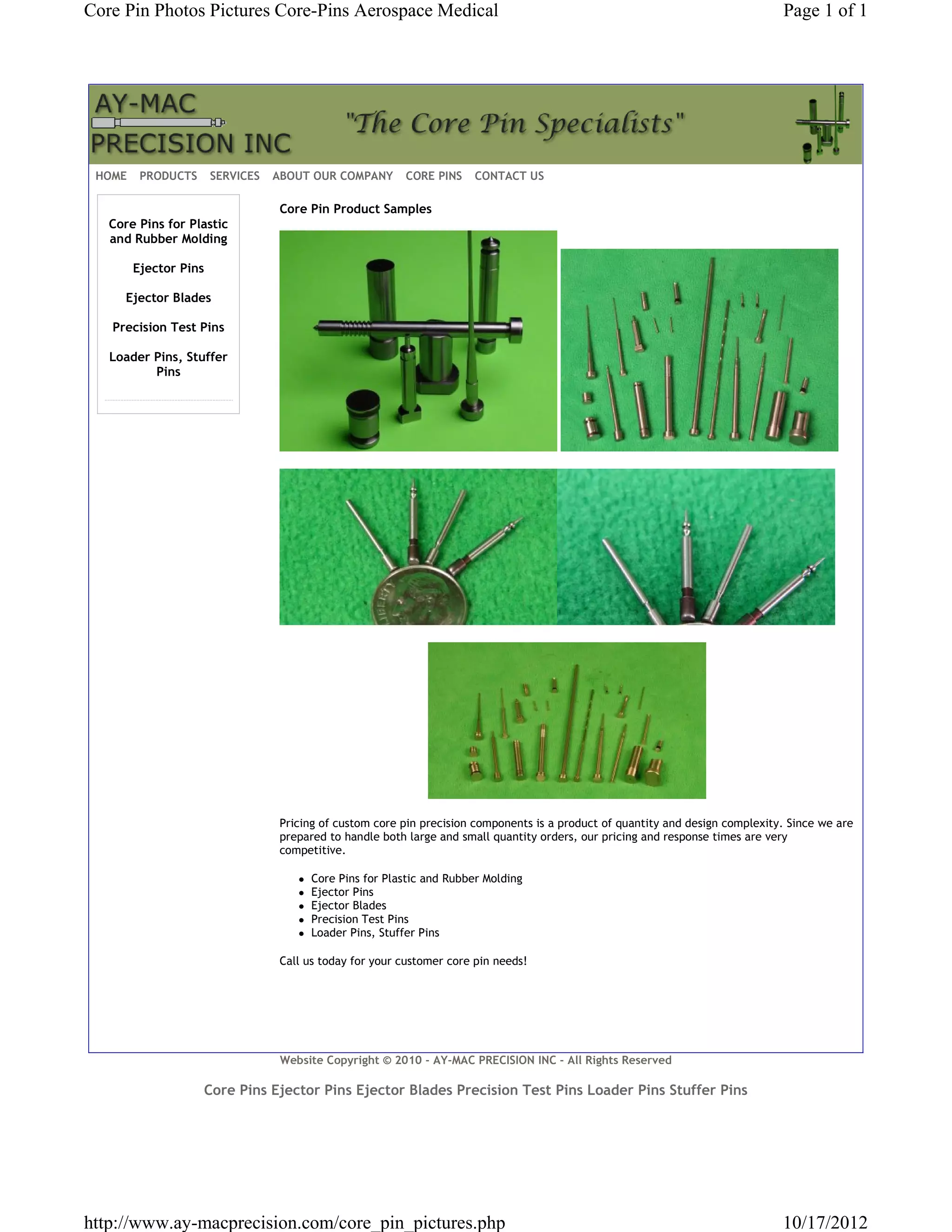 Core pin pictures | PDF