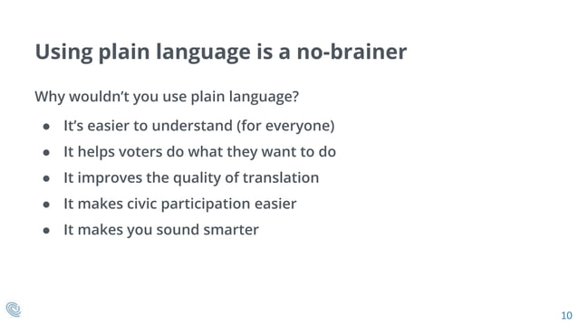 Plain language: Writing for everyone | PPT