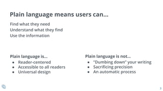 Plain language: Writing for everyone | PPT