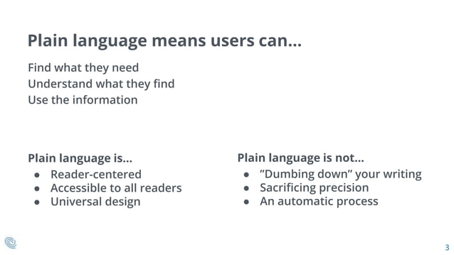 Plain language: Writing for everyone | PPT