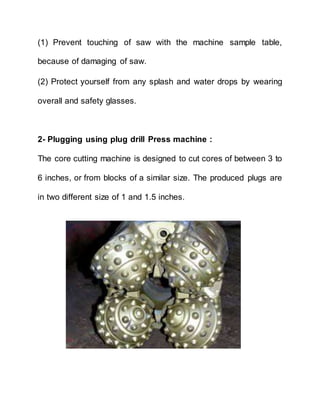 Core plugging test | DOCX
