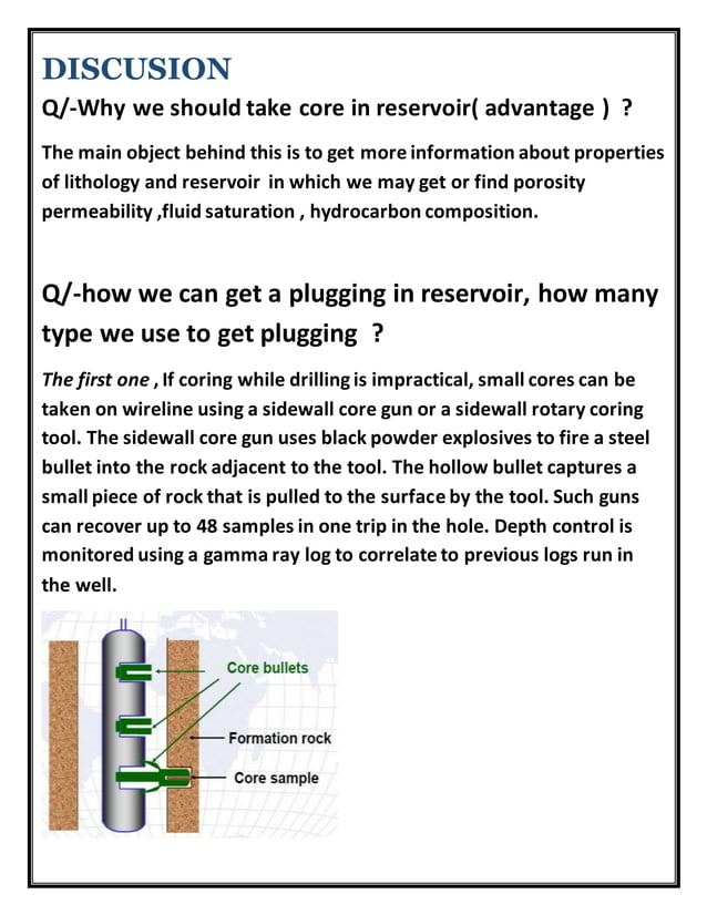Core plugging test | DOCX | Geology | Science