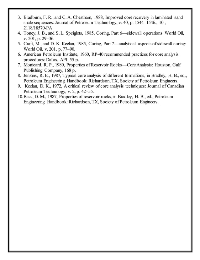 Core plugging test | DOCX | Geology | Science