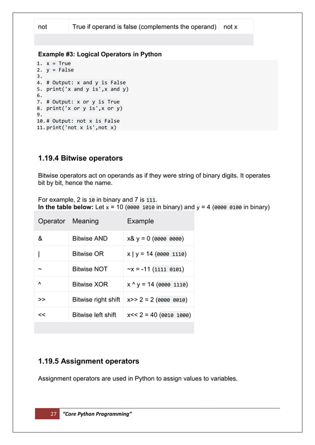 Core Python Programming Tutorial Pdf 