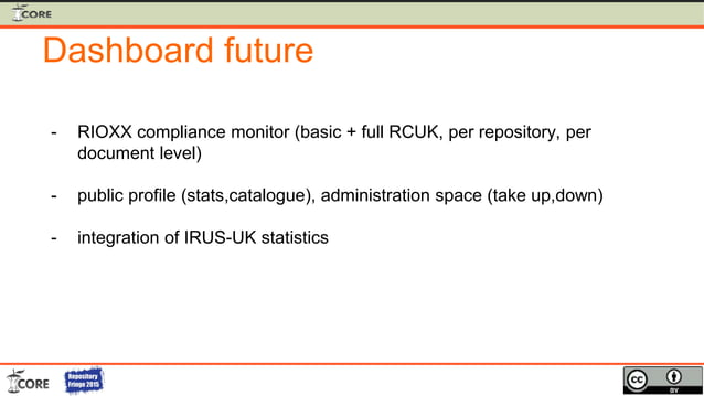 Core @ repositories fringe 2015 | PPTX | Search | Internet