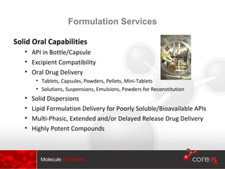 CoreRx presentation | PPT | Pharmaceutical Industry | Industries