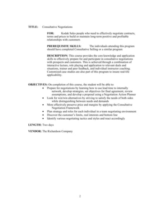 Core Sales Curriculum | DOC