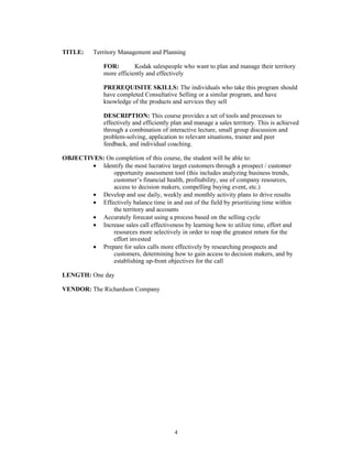 Core Sales Curriculum | DOC
