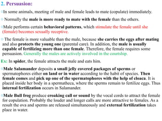 Comprehensive Study of Courtship and Mating Behaviour in Animals | PPTX