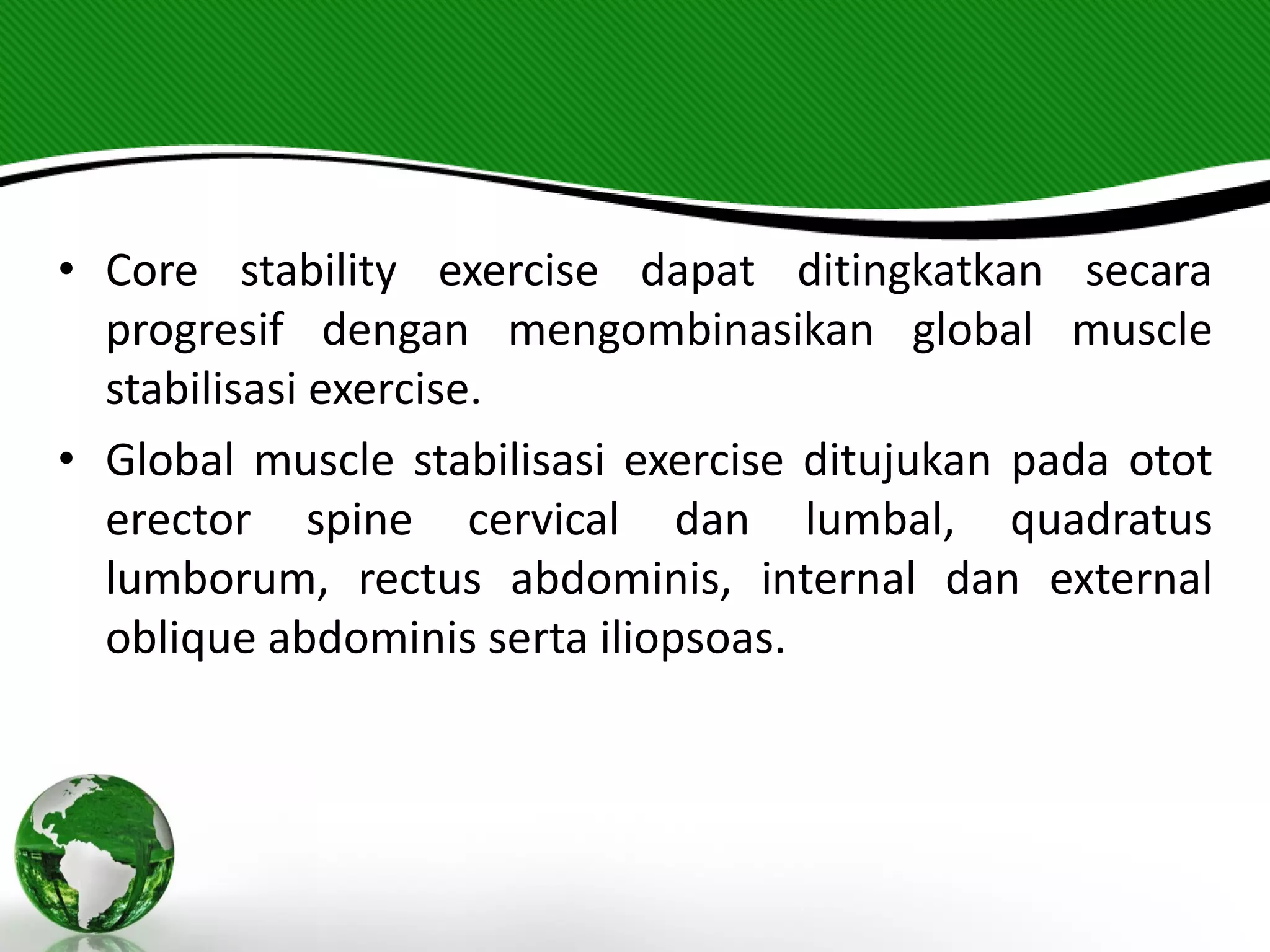 Core Stability Exercise | PDF