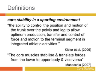 Core stability schools session | PPTX