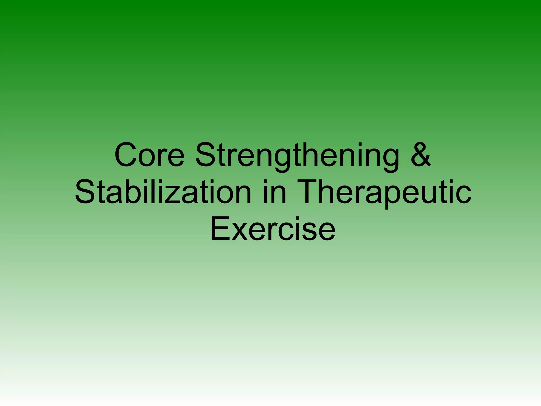 Core stabilization | PPT