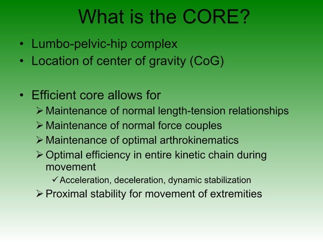 Core stabilization | PPT