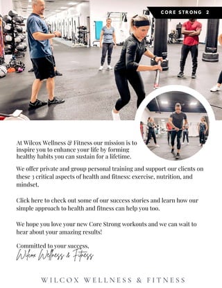 Core Strong Wilcox Wellness & Fitness | PDF
