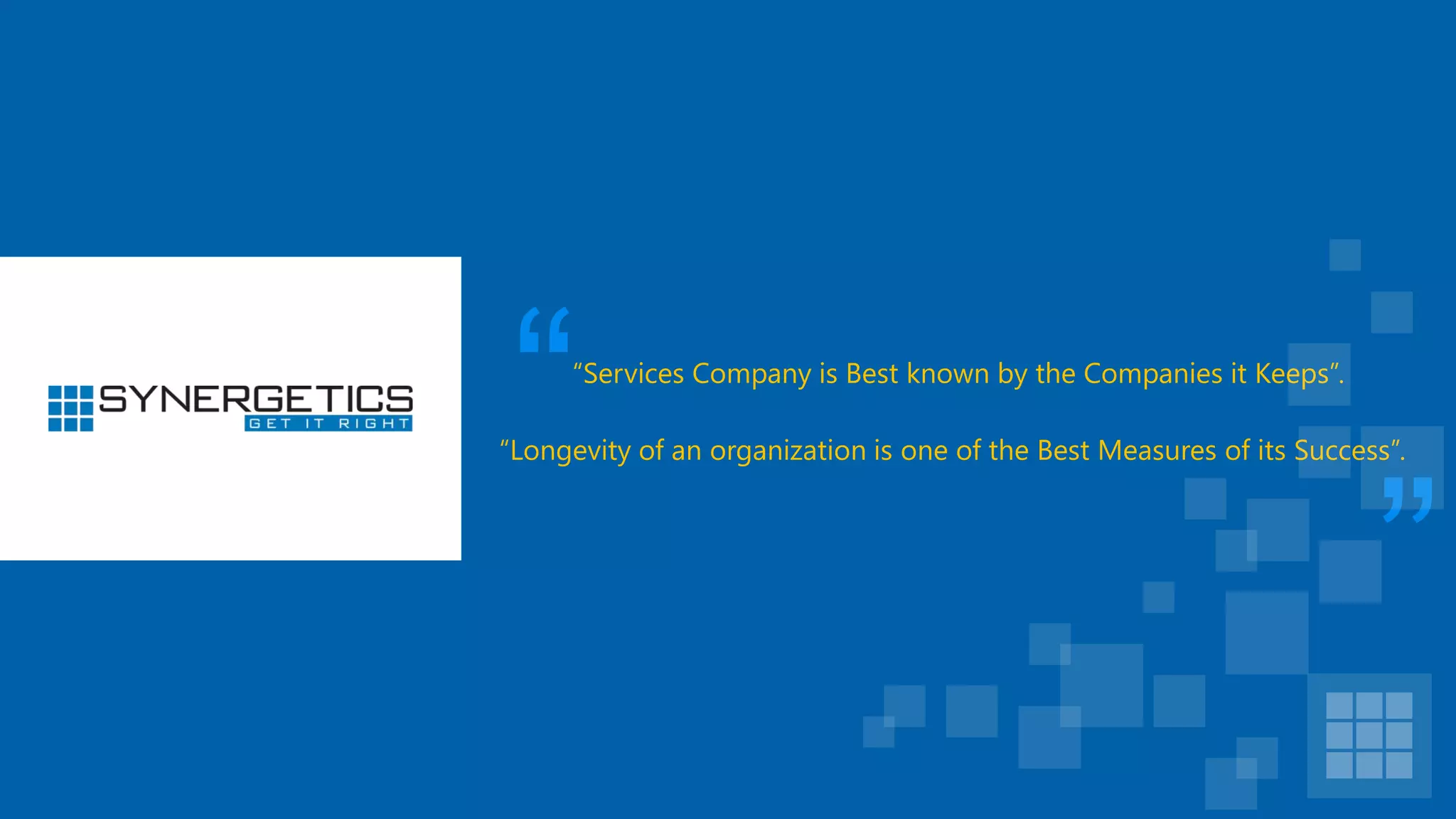 Synergetics India Corporate Presentation | PPT