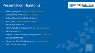 Synergetics India Corporate Presentation | PPT