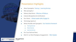 Synergetics-India Corporate presentation | PPT