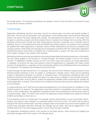 CoreTrace Whitepaper: Application Whitelisting And Energy Systems | PDF