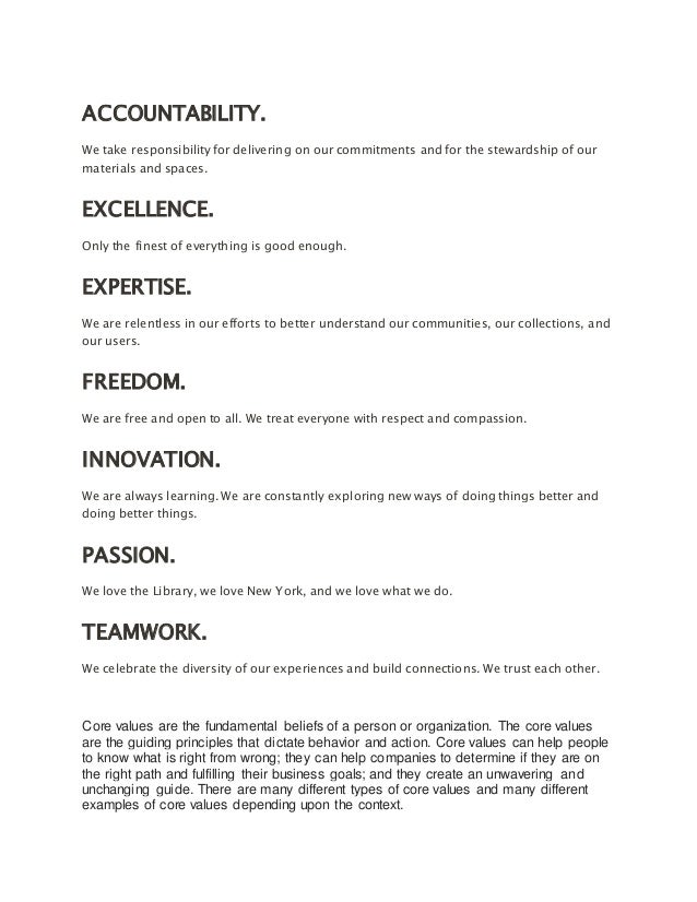Core values