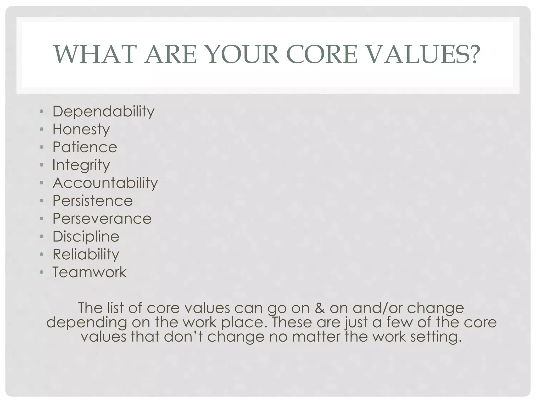 Core values | PPTX