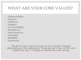 Core values | PPTX