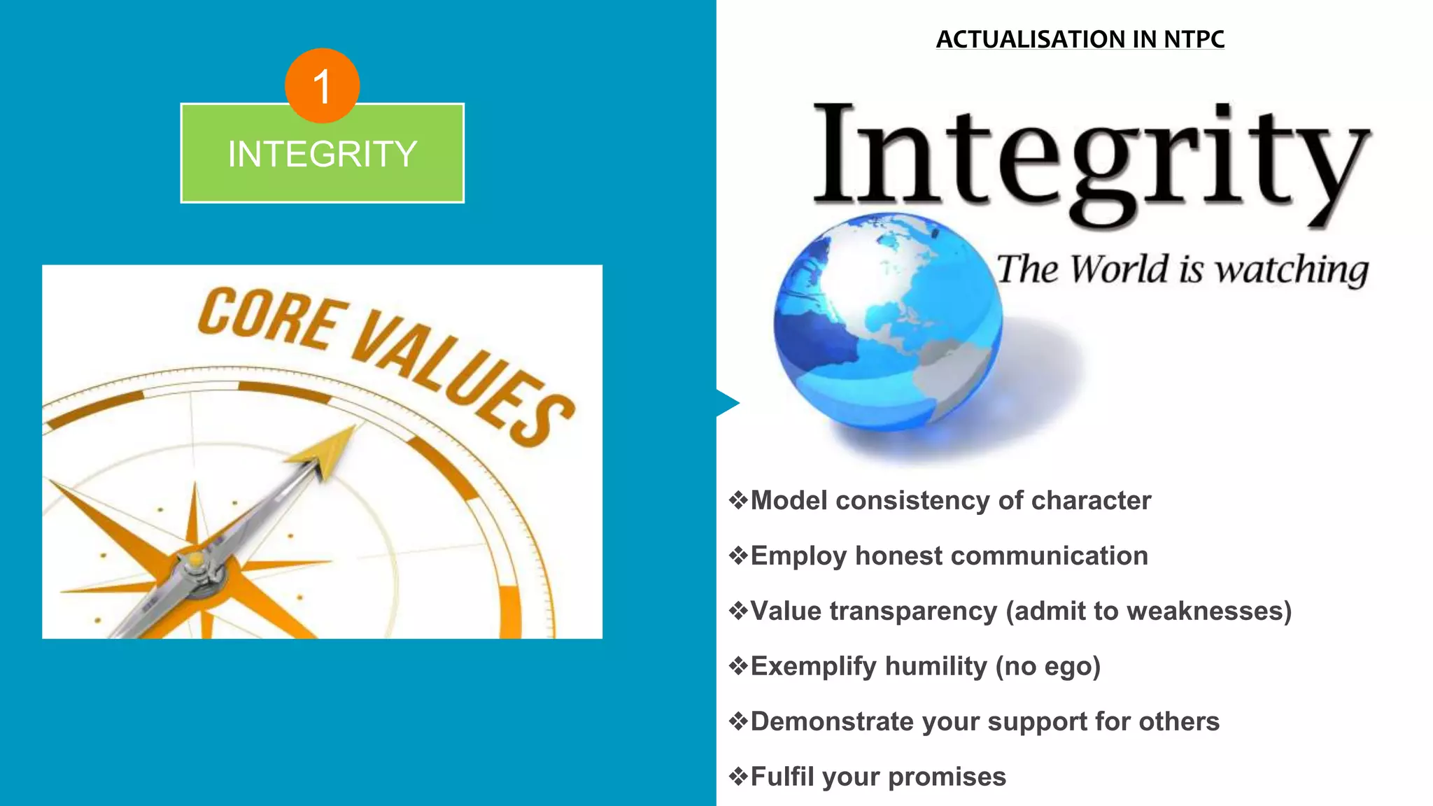 Core values OF NTPC | PPTX