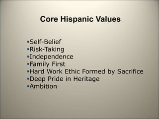 Core Values And General Cultural Insights Of Us Hispanics | PPT