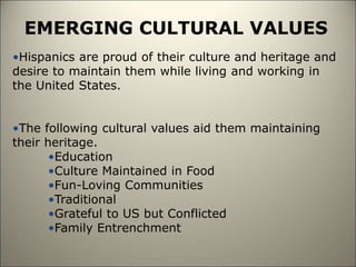 Core Values And General Cultural Insights Of Us Hispanics | PPT