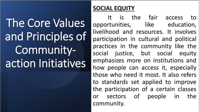 Core Values and Principles of Community Action Initiatives.pdf | Family ...