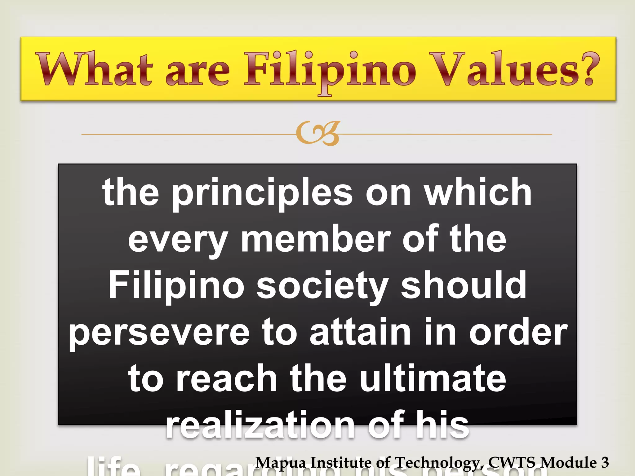 Filipino Core Values, Characteristics and Citizenship Morals | PPTX