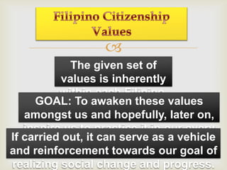 Filipino Core Values, Characteristics and Citizenship Morals | PPTX