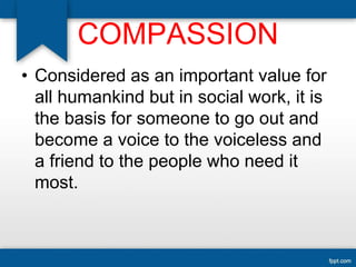 Core values of social work | PPTX