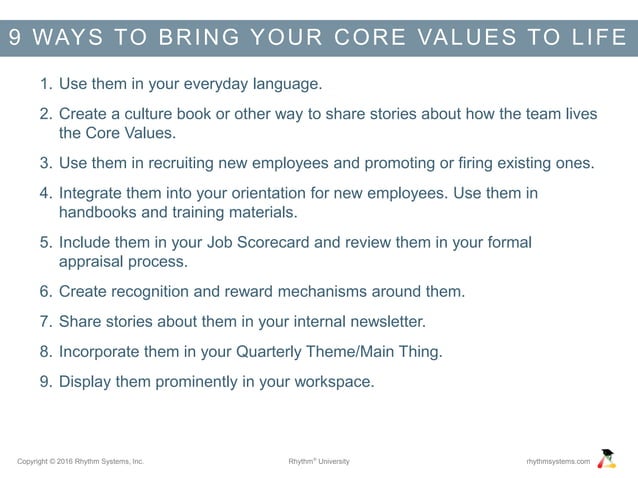 Core Values Rhythm University Sildeshare | PPT