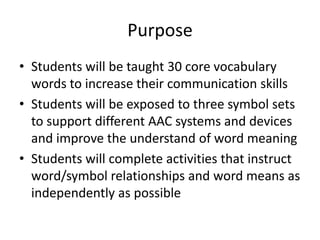 Core vocabulary learning book | PPTX